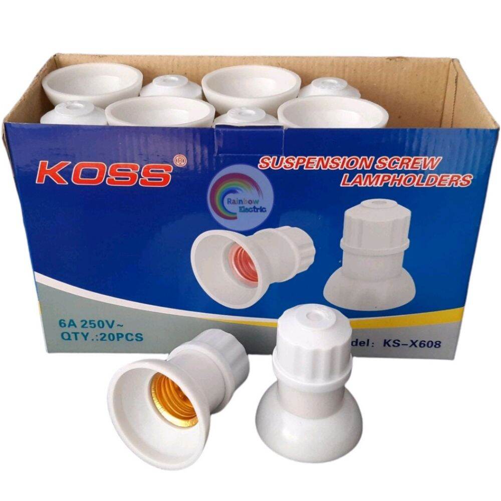 FITING FITING GANTUNG JUMBO E27 PUTIH KOSS (20 PCS) LAMPU LISTRIK ...