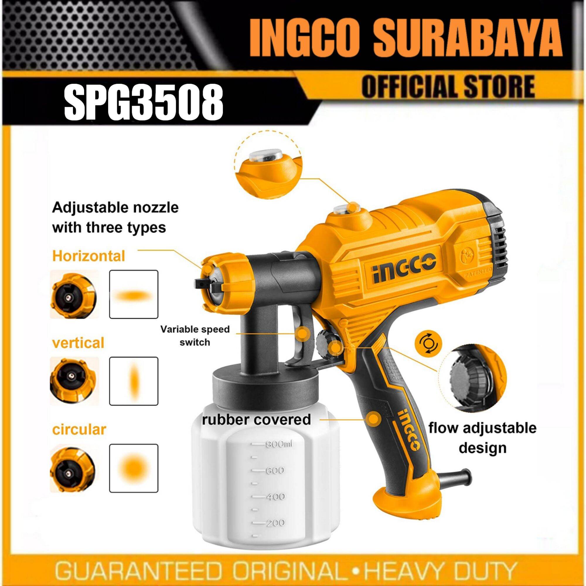 INGCO SPG3508 SPRAY GUN LISTRIK 450WATT MESIN SEMPROTAN CAT TABUNG ...