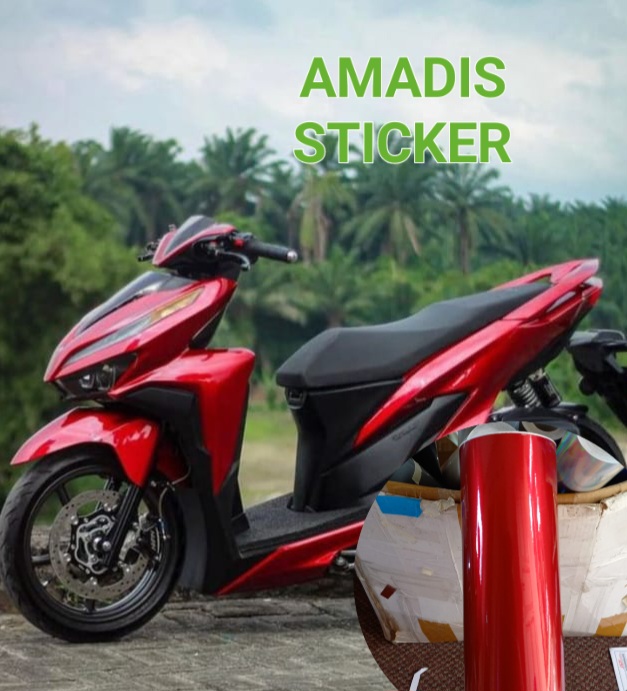 Stiker Skotlet merah candy harga per 1rol panjang 15mter | Lazada Indonesia