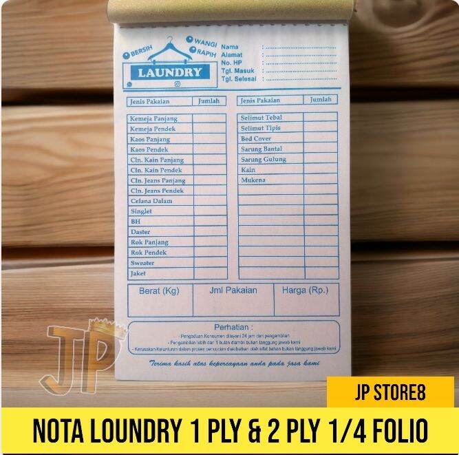 Nota Loundry 2 Ply 1/4 Folio Murah - i Siap Kirim | Lazada Indonesia