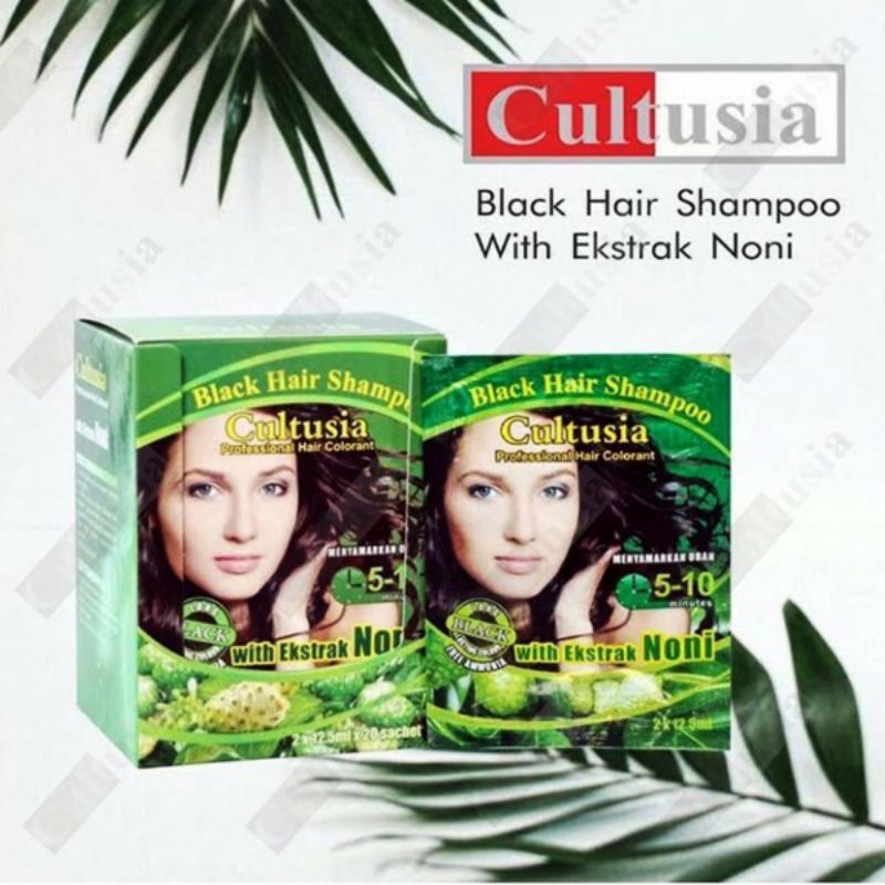 CULTUSIA - Noni Black Hair Color Shampoo / Semir Shampoo / Cat Rambut ...