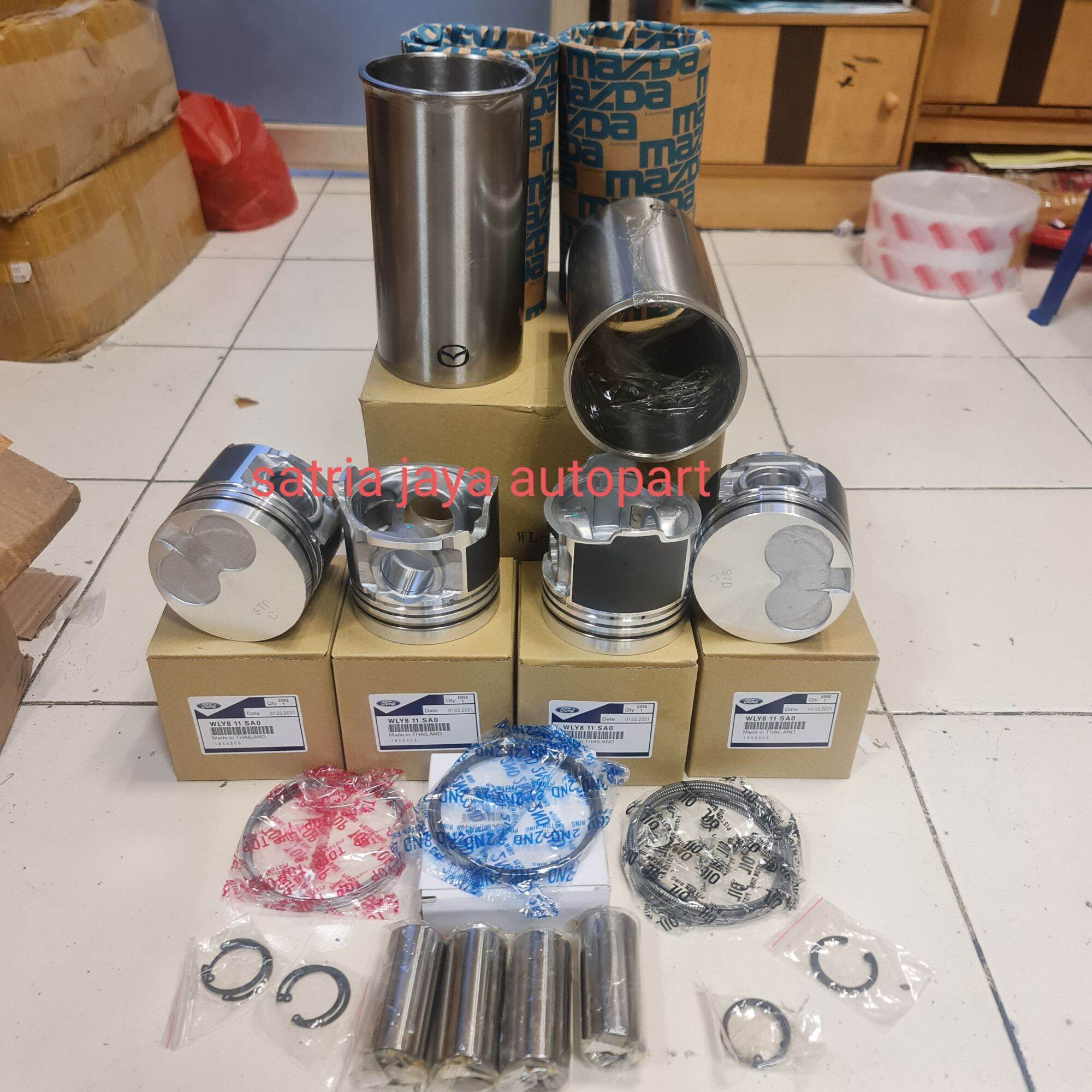 PISTON ASSY SET BAJA + LINER + RING SEHER STANDARD FORD RANGER 2.5CC 2.500CC | Lazada Indonesia