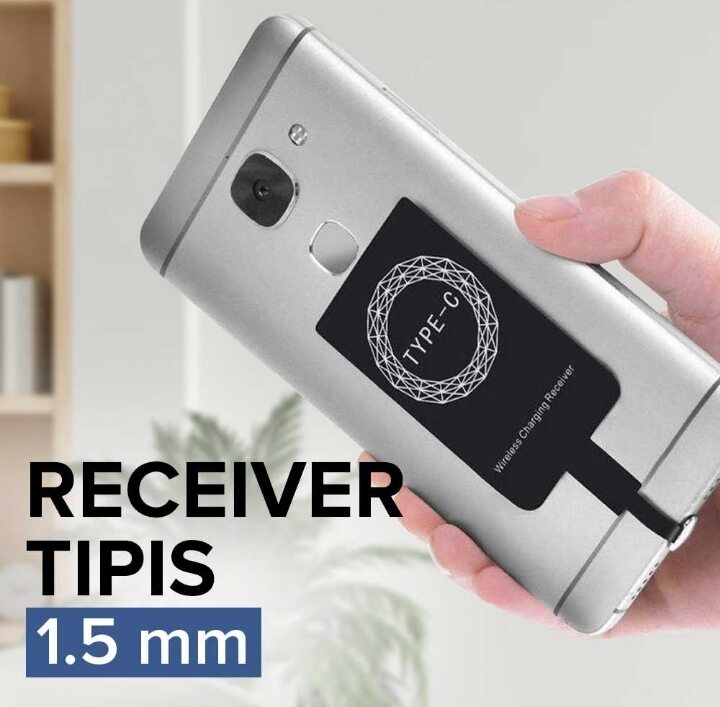 Wireless Charging Qi Receiver Adapter for Smartphone | Lazada Indonesia