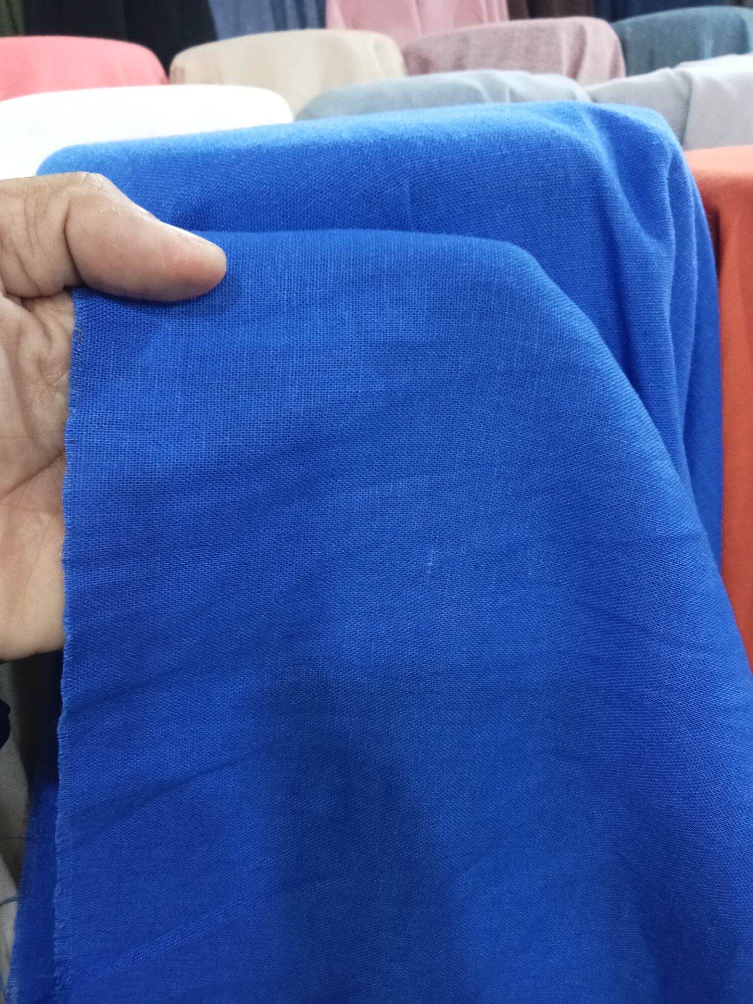 Bahan Kain Linen Warna Biru Harga 0,5m | Lazada Indonesia