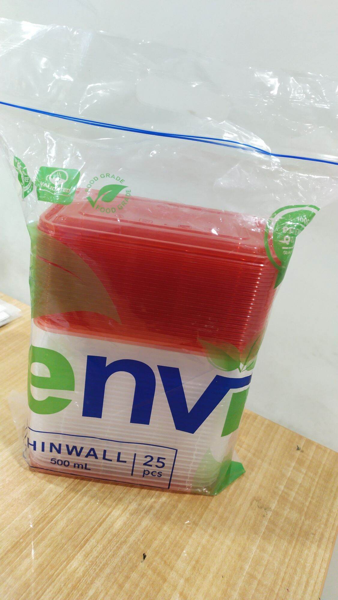 thinwall Envi premium color 500 ml merah isi 25 pcs | Lazada Indonesia