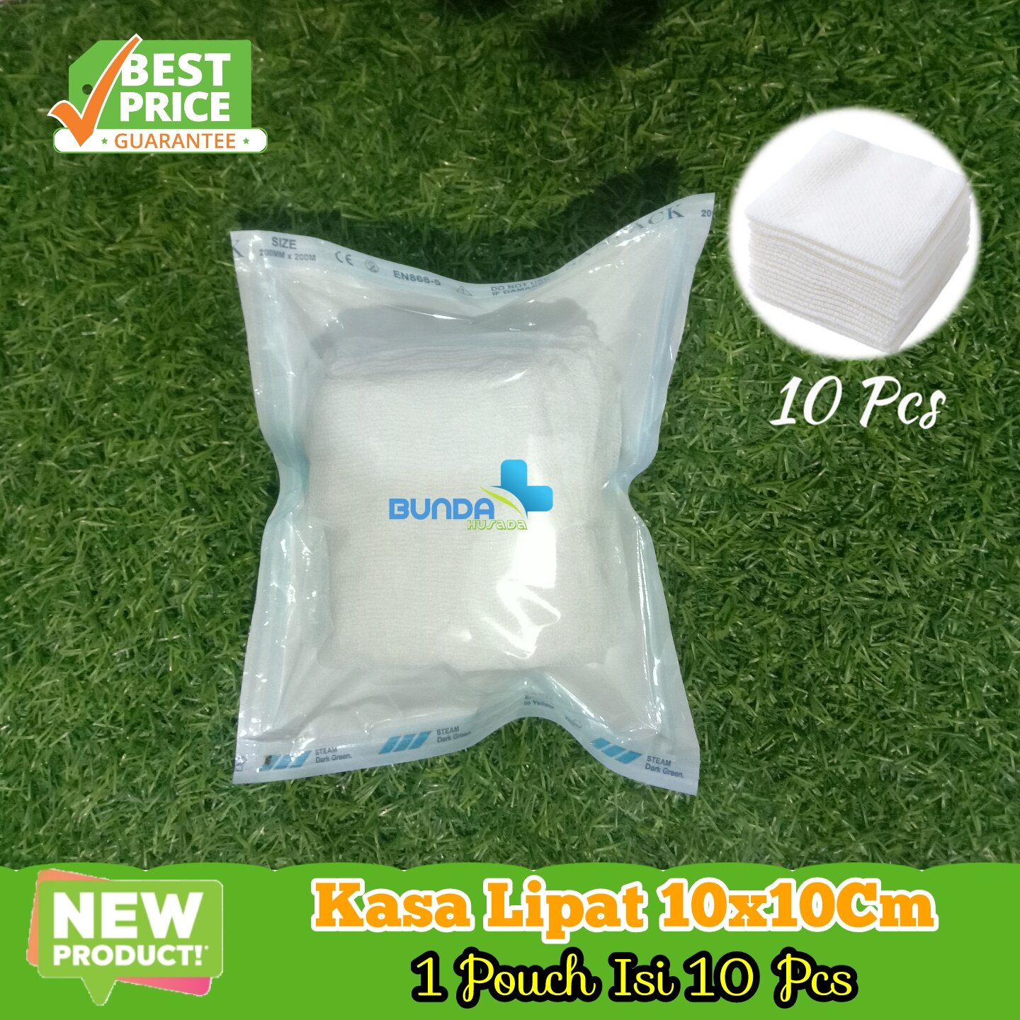 Kasa Lipat Medis Steril Perban Pembalut Luka Besar Ukuran 10x10Cm Isi ...