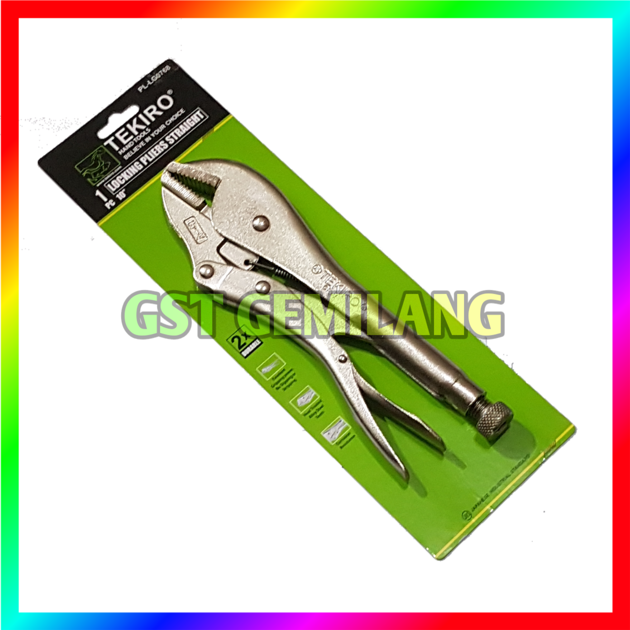 TANG BAIS RATA LURUS TEKIRO 10 INCH CR-V LOCKING PLIERS STRAIGHT ...