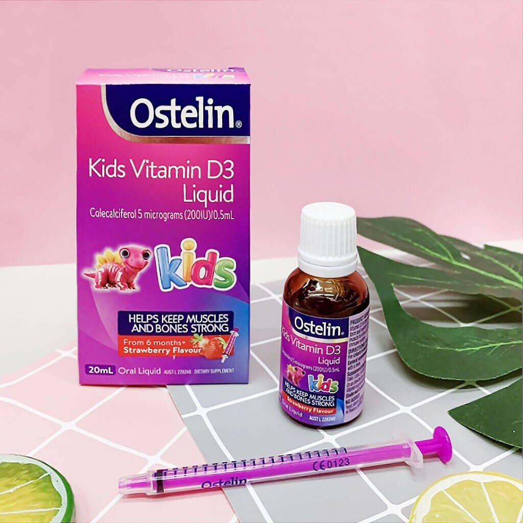 Ostelin Kids Vitamin D3 Liquid 20 ml. Rasa Strawberry. Imun dan ...