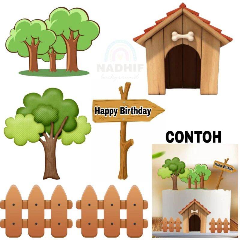 toper karakter rumput / toper taman / hiasan kue ulang tahun | Lazada ...