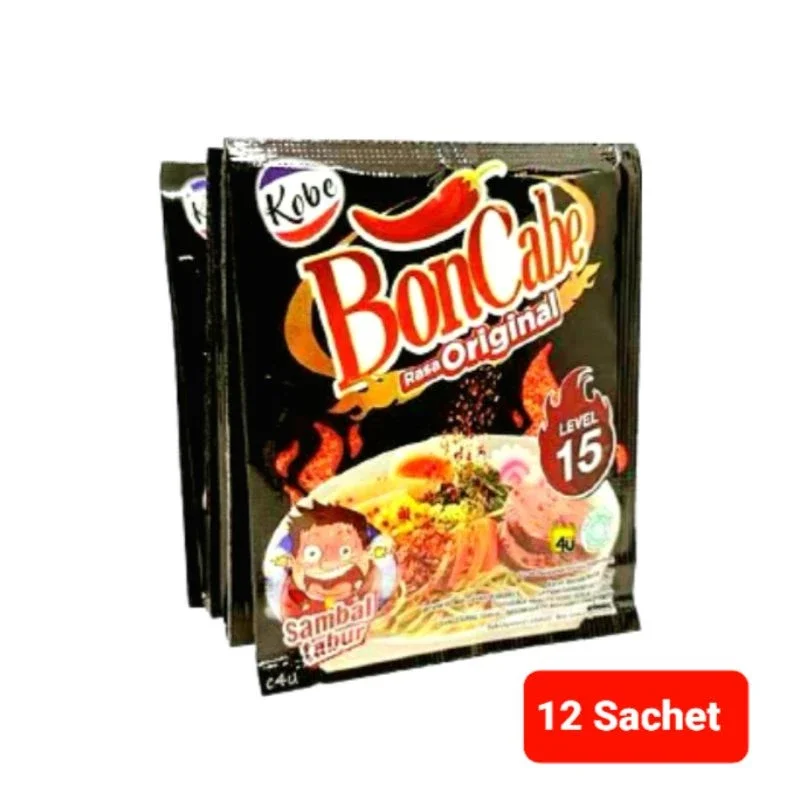 Boncabe Sachet level 15 Sambal tabur 1 renceng isi ( 12 pcs ) | Lazada ...