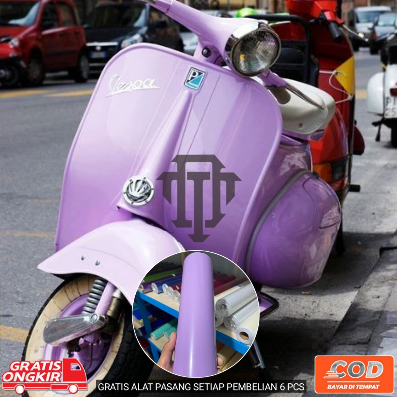 STICKER SKOTLET MOTOR DAN MOBIL WARNA UNGU LILAC GLOSSY KUALITAS ...