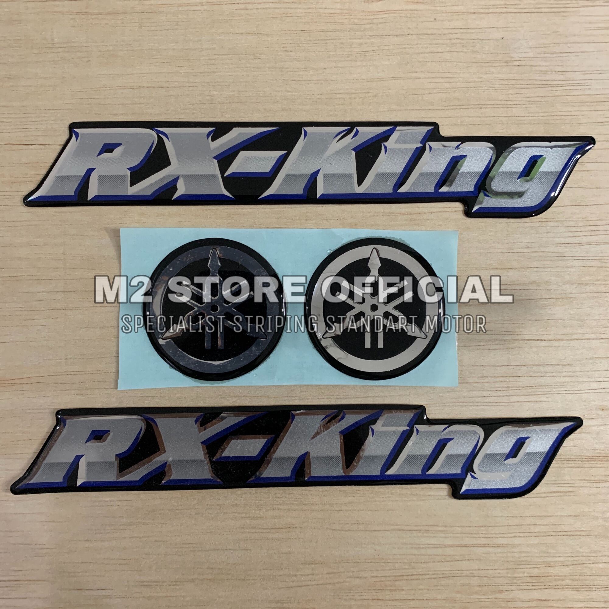 Striping sticker tutup box aki accu Yamaha rx king set garbutala timbul ...