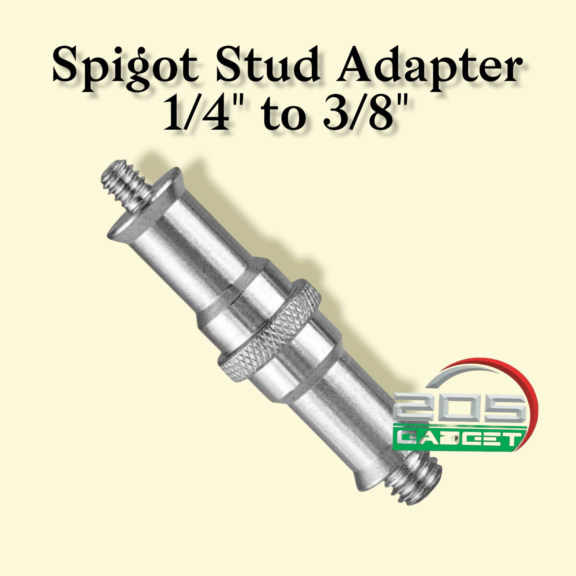 Spigot Stud Screw Thread Adapter 1/4" to 3/8" Convert Male Tripod Light ...