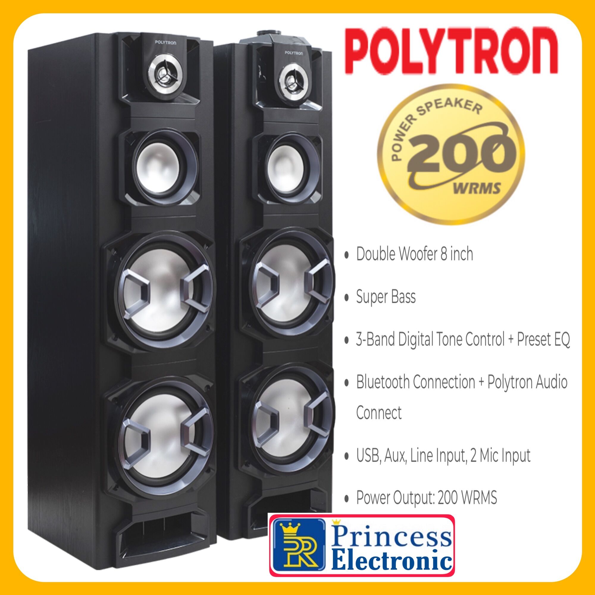 POLYTRON Bluetooth Speaker Aktif Karaoke 8 Inch PAS 8EF22 | Lazada ...