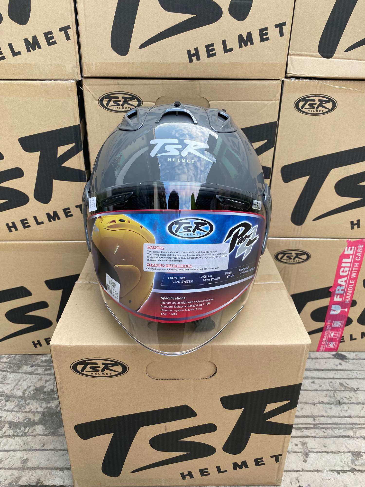 Helm TSR RAM4 Polos modern grey | Lazada Indonesia