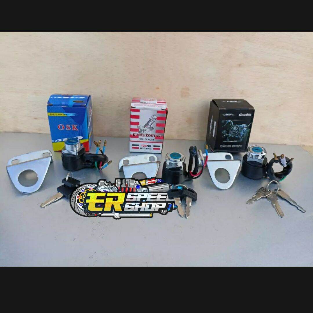 KUNCI KONTAK MOTOR KABEL 2 AC DAN 4 KABEL AC SET PANGKON L CROM CRUM ...