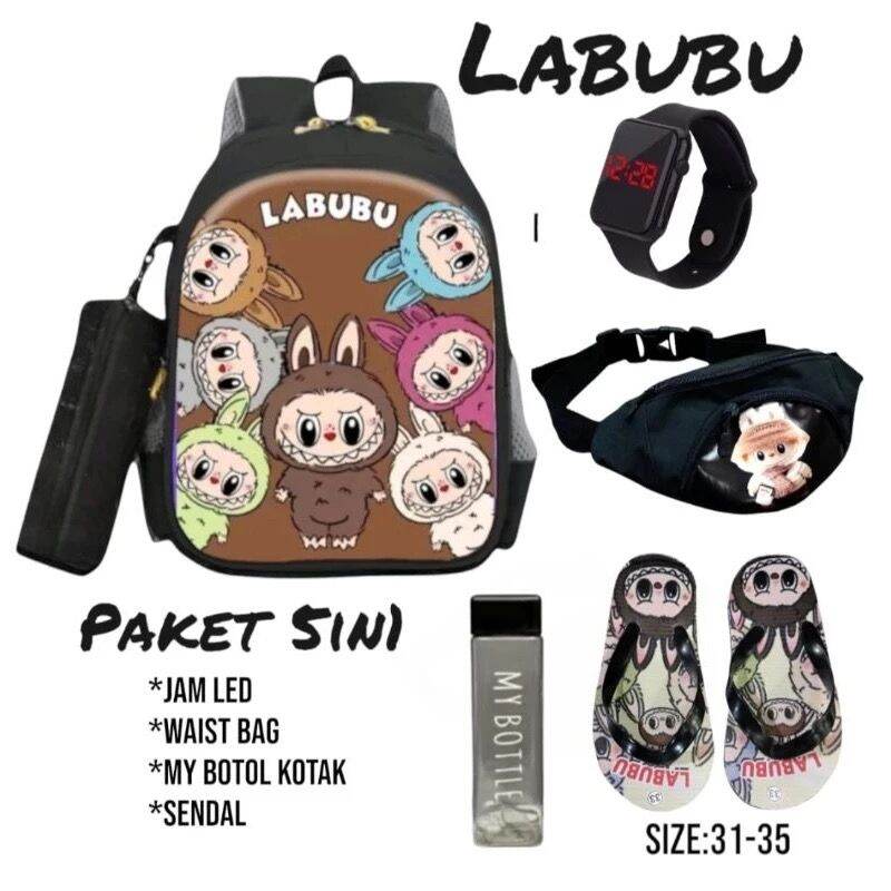 Paket Combo 5in1 Tas Ransel Labubu Viral Ransel Sekolah Anak PAUD TK SD | Lazada Indonesia
