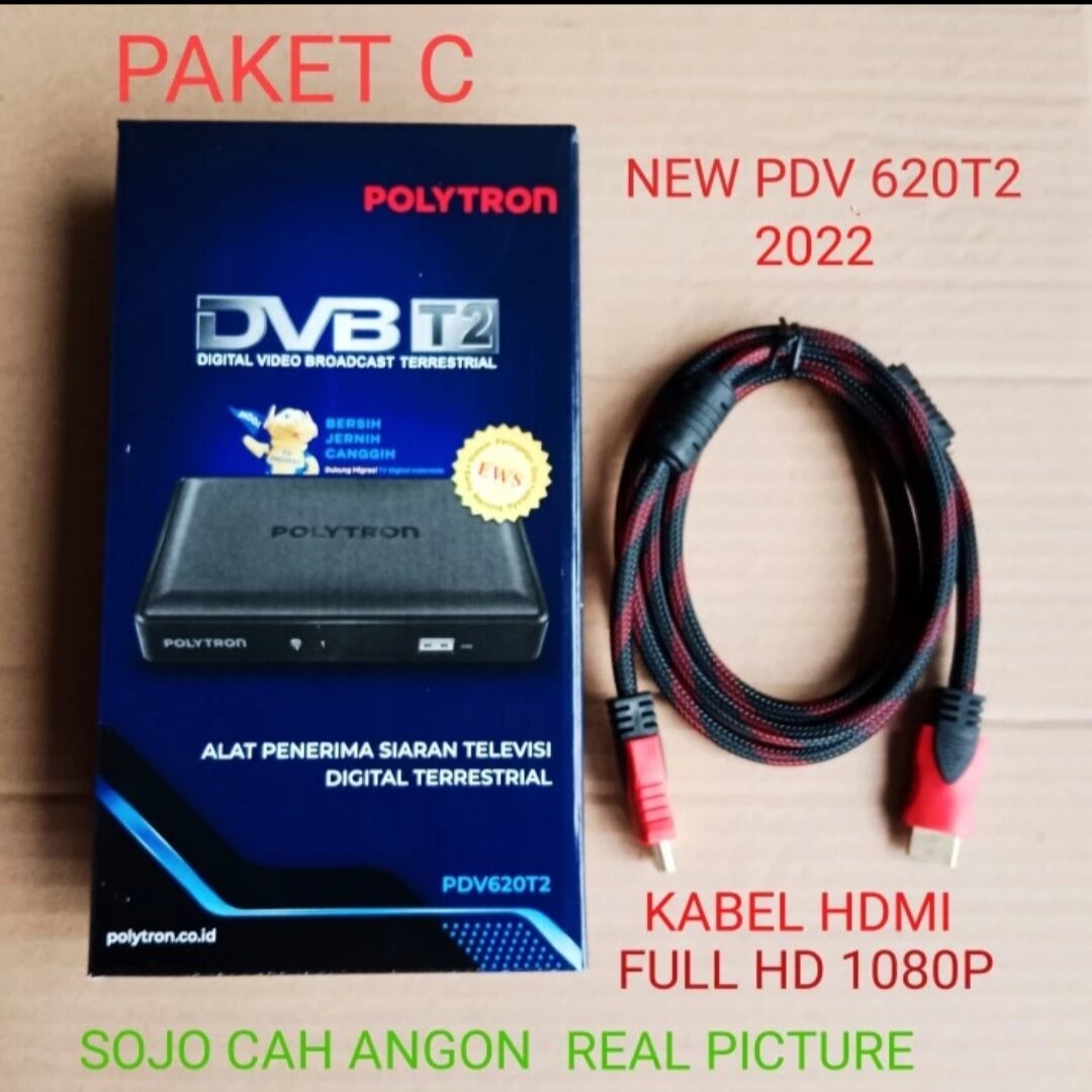 set top box polytron pdv 620t2+kabel hdmi FHD stb tv digital dvb t2 ...