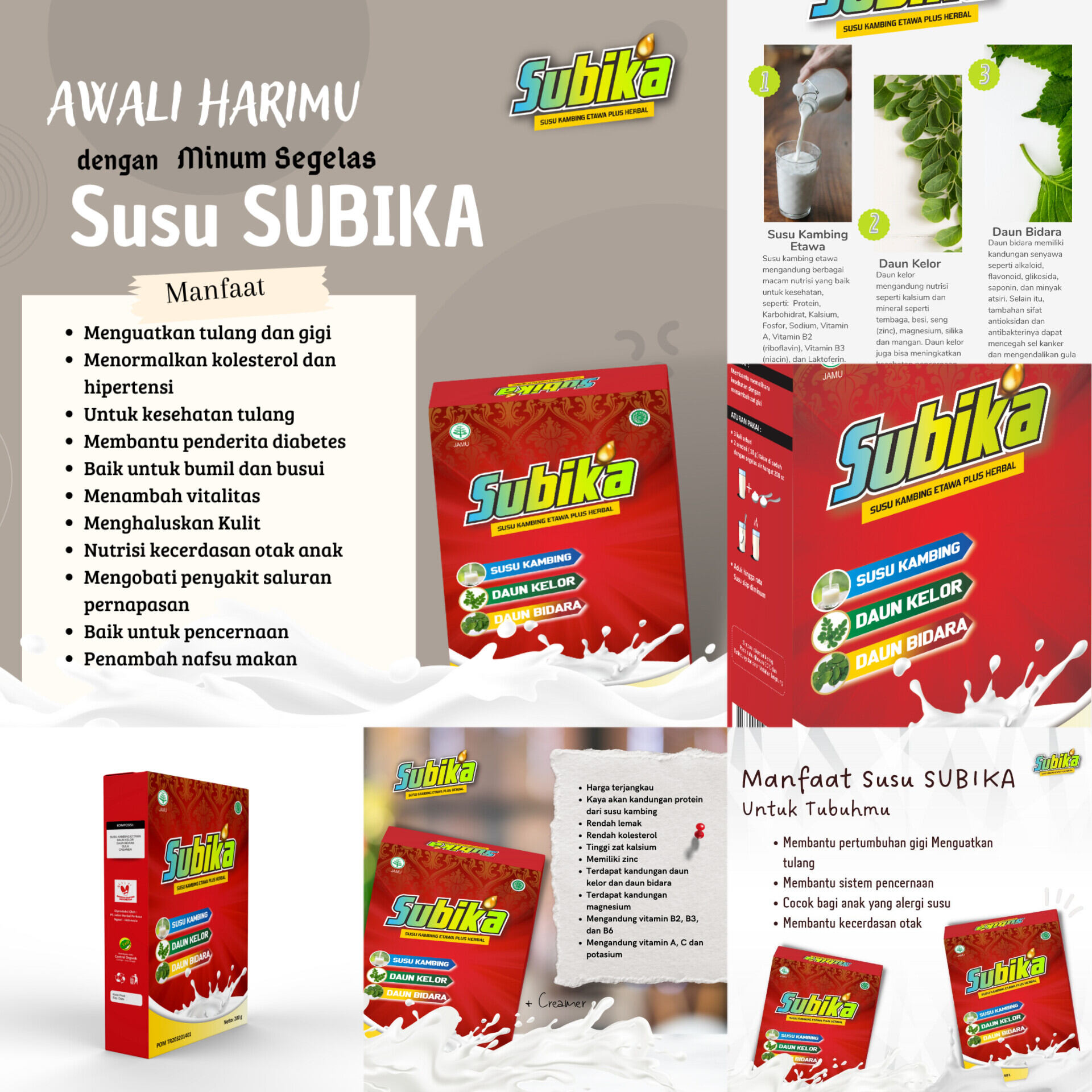 SUBIKA,SUSU ETAWA PLUS HERBAL DAUN KELOR DAN DAUN BIDARA | Lazada Indonesia