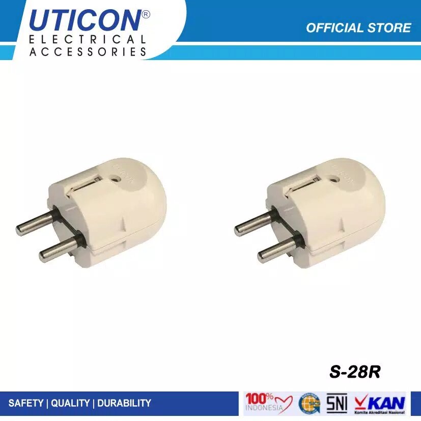 UTICON S-28R STEKER ARDE BULAT colokan listrik s28R s 28R | Lazada ...