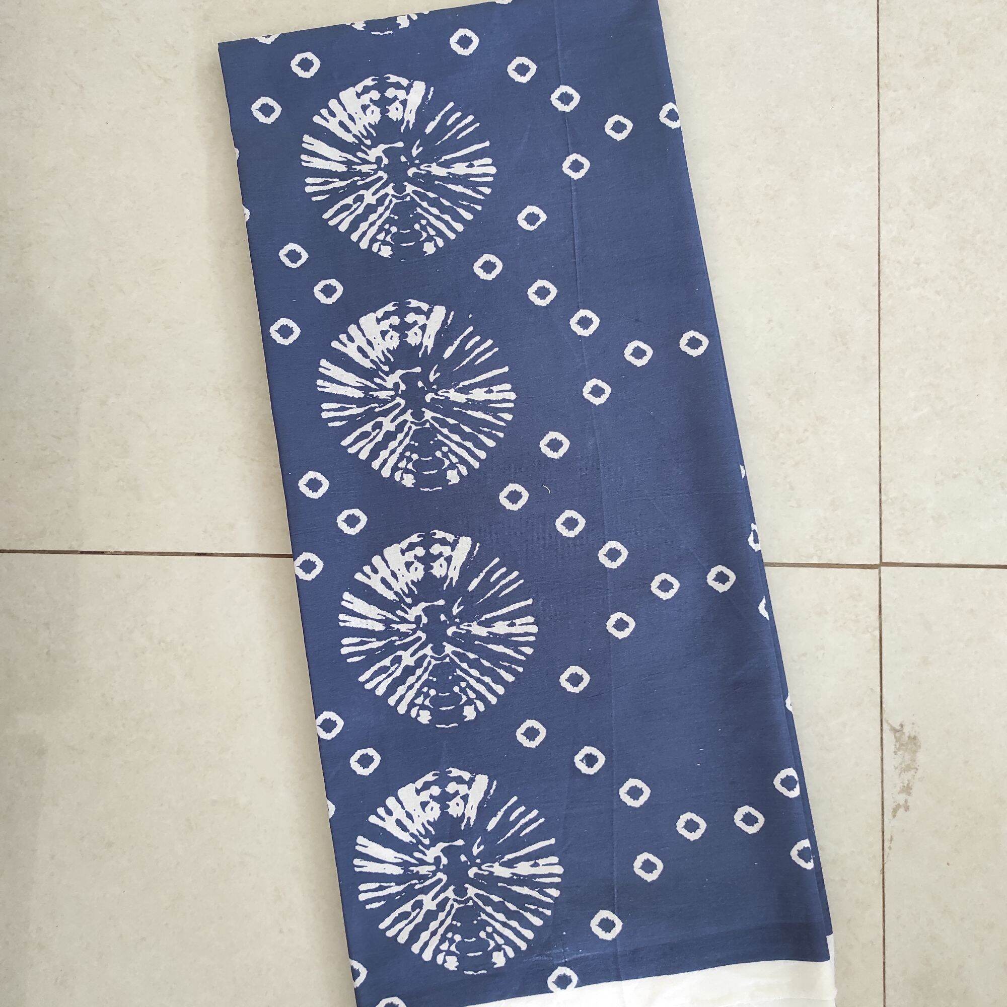 Kain batik seragam tebal halus warna biru indigo / kain batik TRR murah ...
