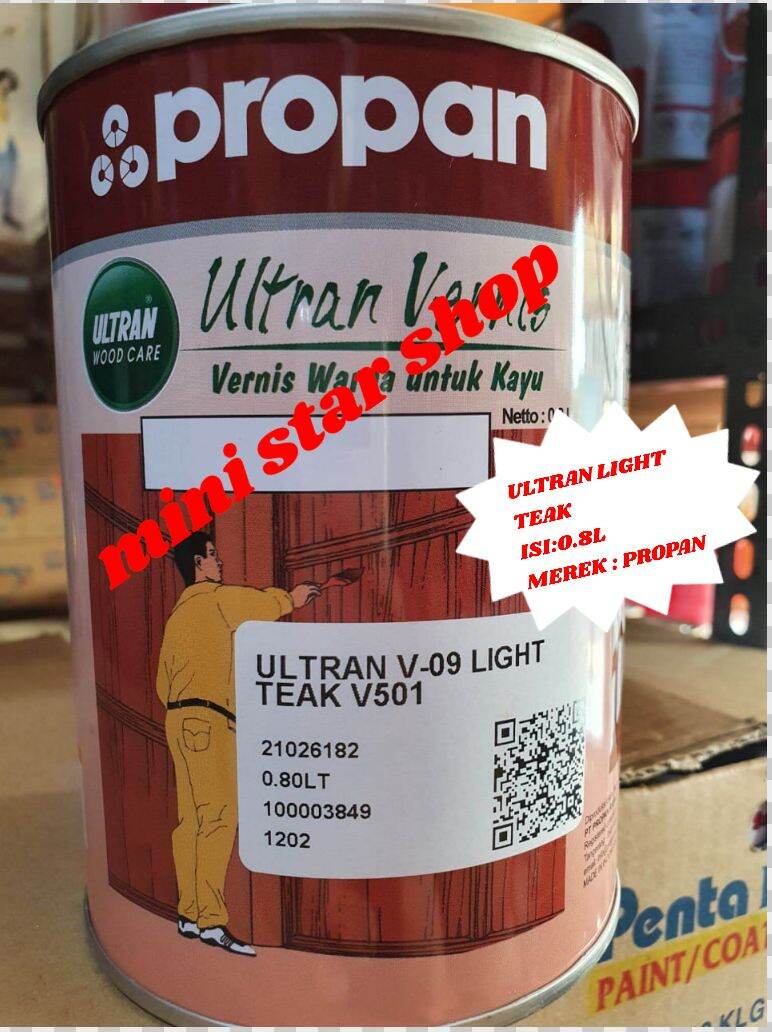 CAT KAYU PROPAN ULTRAN VERNIS V-09 LIGHT TEAK isi 0.8liter | Lazada ...