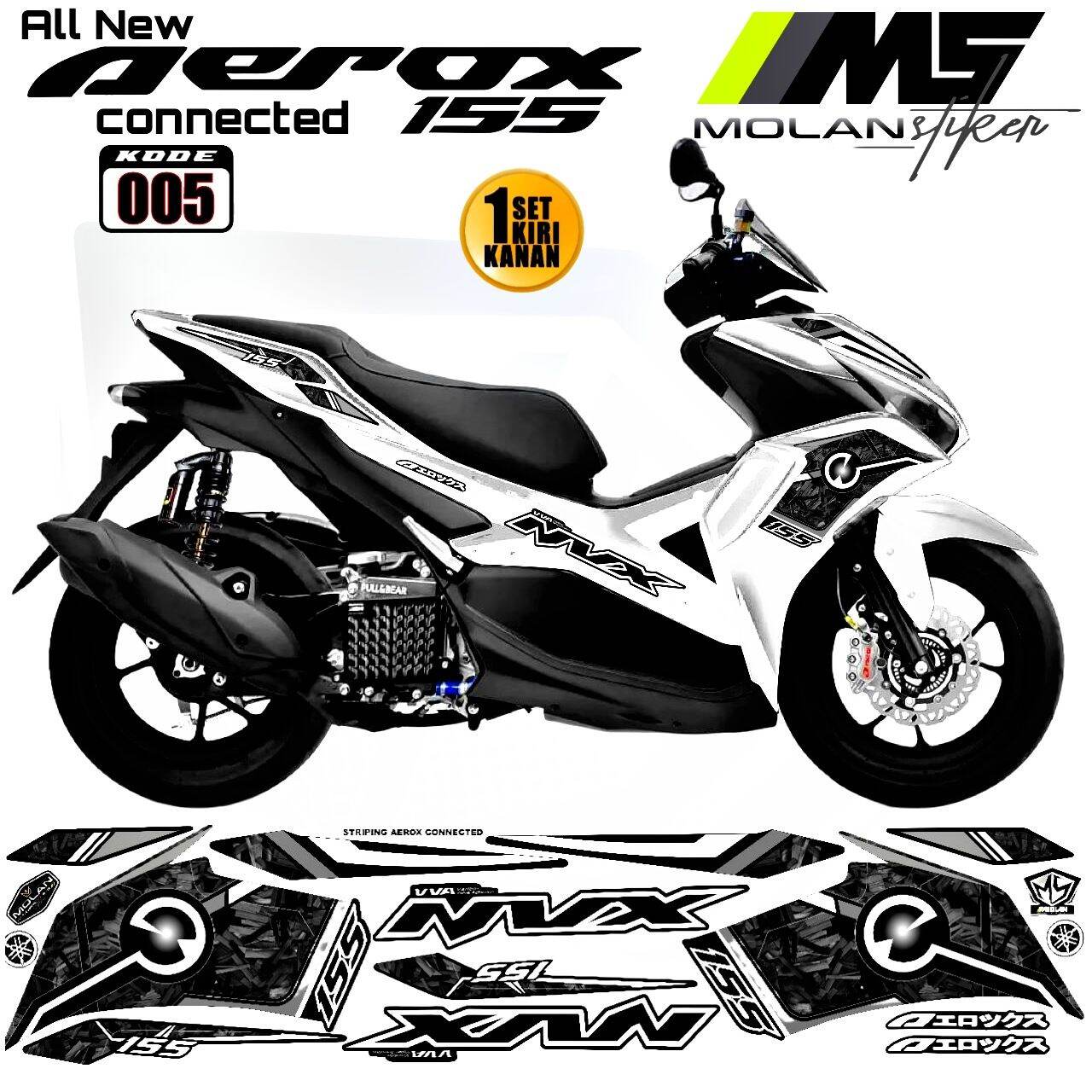 Decal Sticker Striping Variasi Aerox 155 Connected NVX 155 All New ...