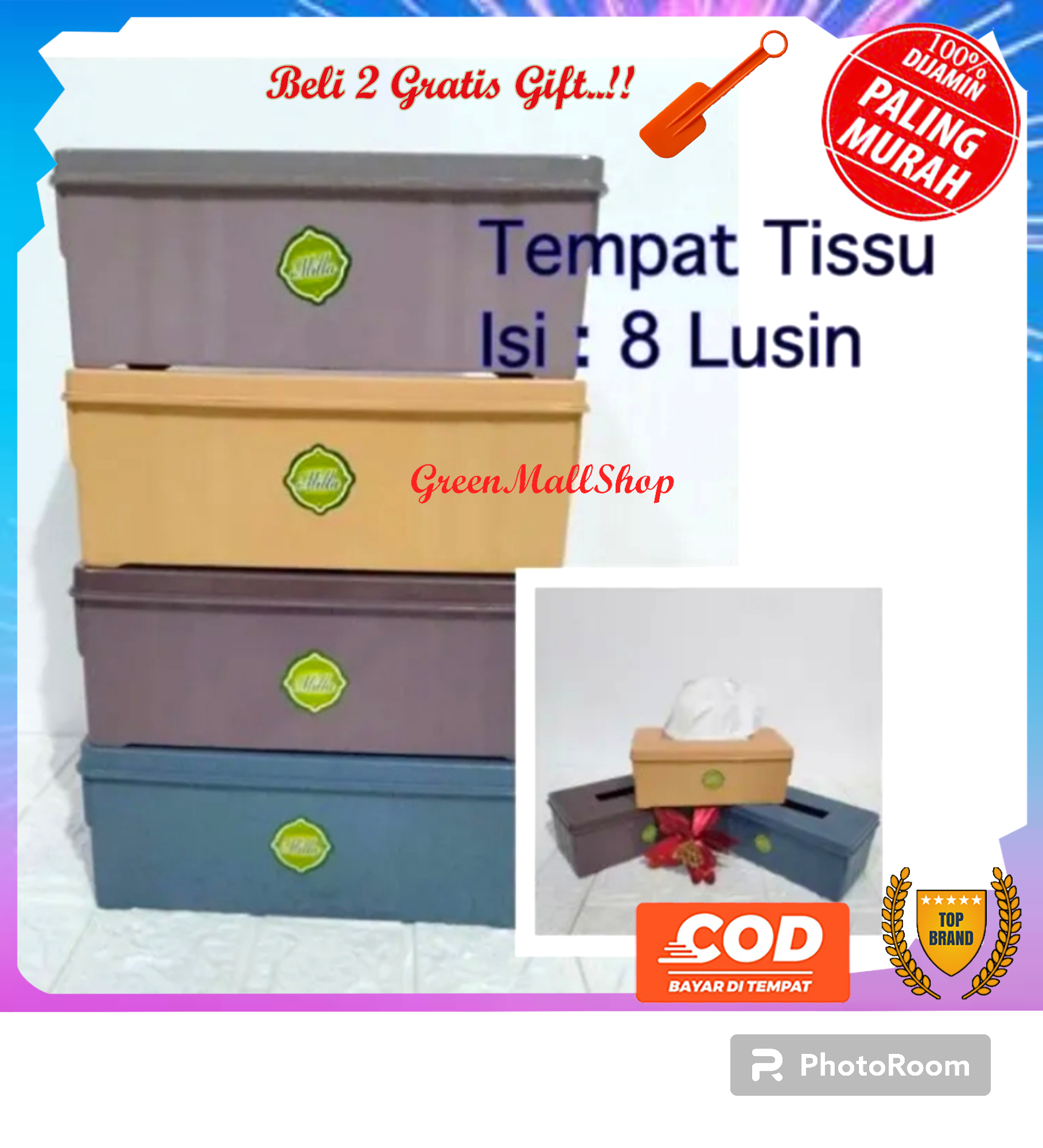 SALE..! Kotak Tempat Tisu Tisue Tissu 250 sheet / Tempat tisu plastik ...