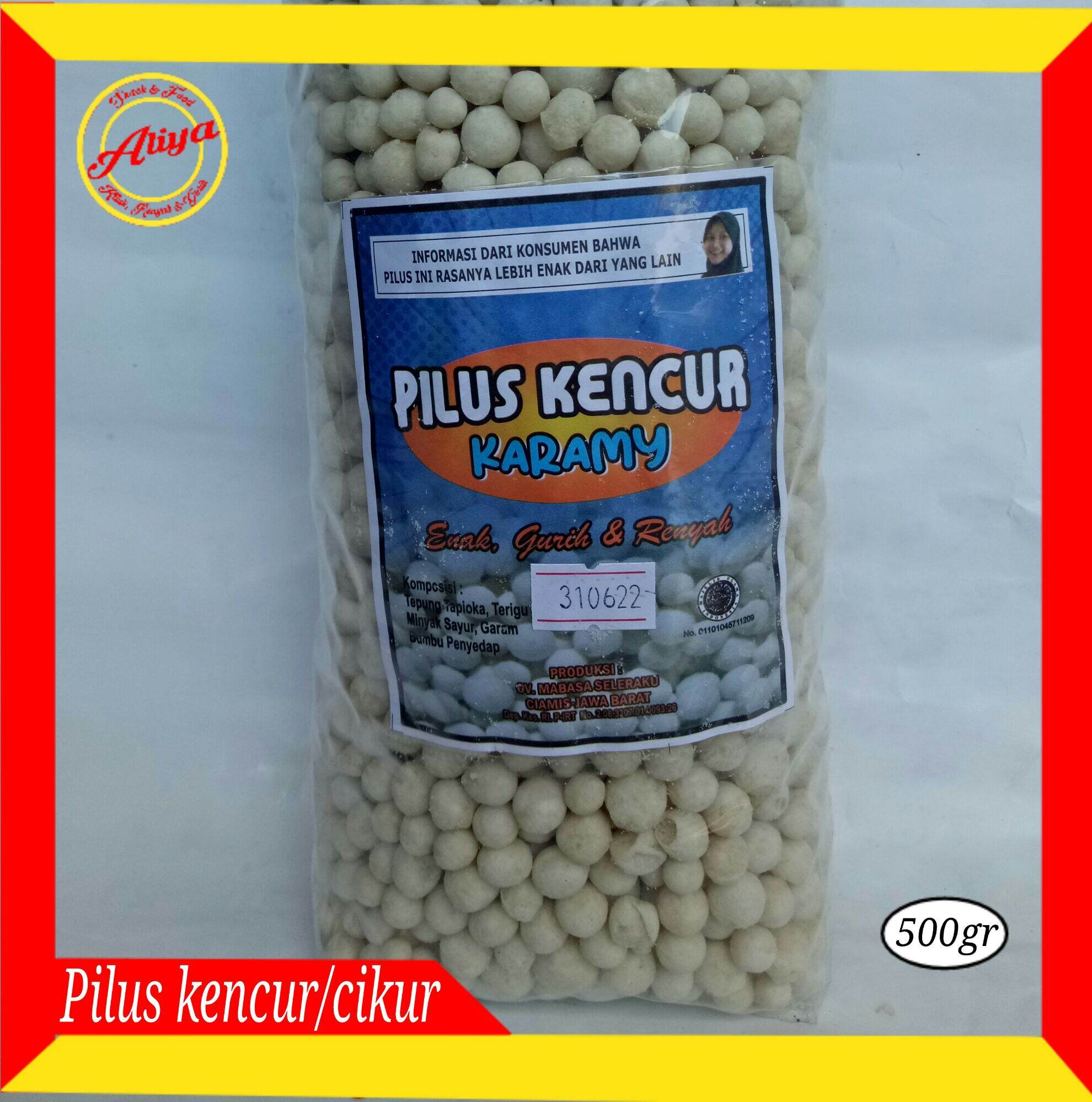 Pilus kencur\cikur dua sari/Karamy (500gr). Camilan enak gurih renyah asin. untuk toping baso ...