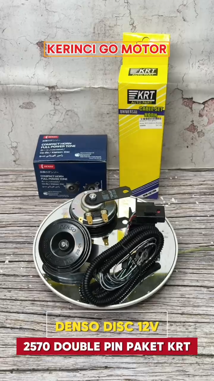 PAKET Denso 2570 KRT Klakson Disc 12 Volt Double Soket Pin Terminal 2 ...