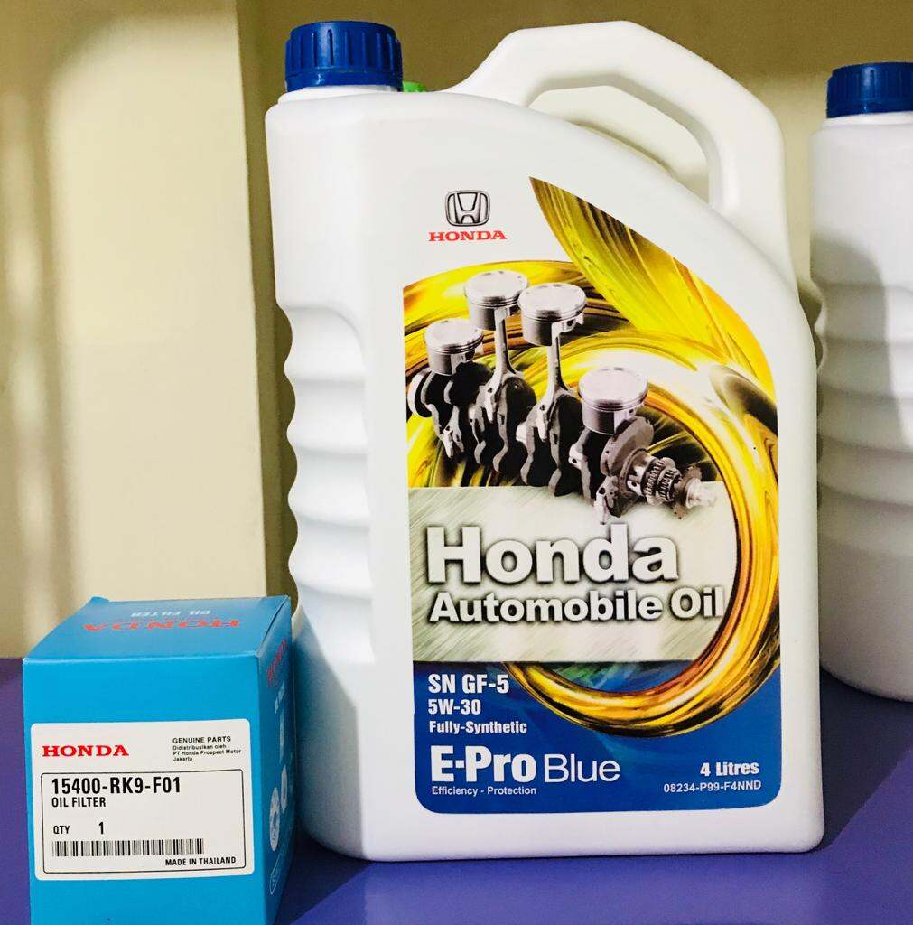 Oli mesin Honda epro blue 5W-30 4L / paket filter oli mobilio brio jazz ...