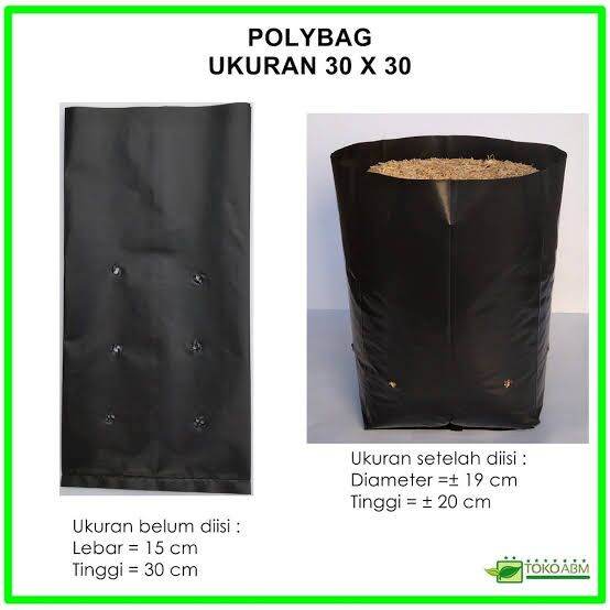 polybag hitam ukuran 30x30cm isi 30pcs / polybag ukuran 30x30 isi 30pcs ...
