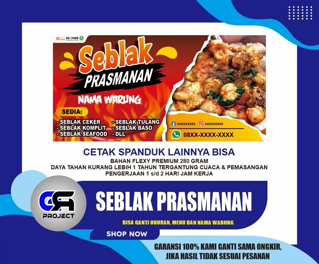 Spanduk / Banner Jualan Seblak Prasmanan Bisa Custom Free Desain ...