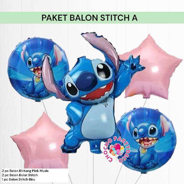 Paket Balon STITCH A / Dekorasi Ulang Tahun Lilo And Stitch | Lazada ...