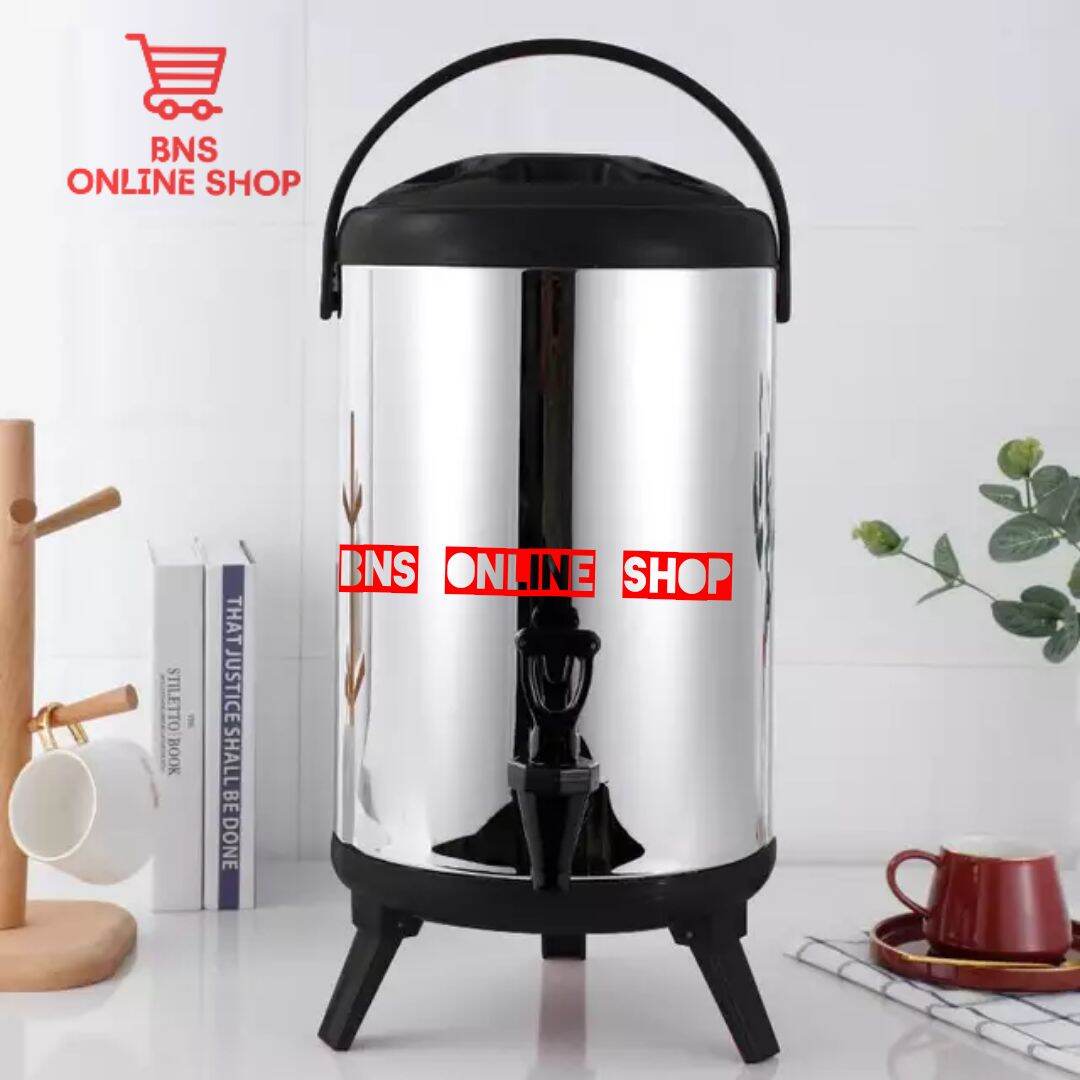 Milk Tea Bucket Ice Bucket Dispenser Water Jug Stainless Stell Kran ...
