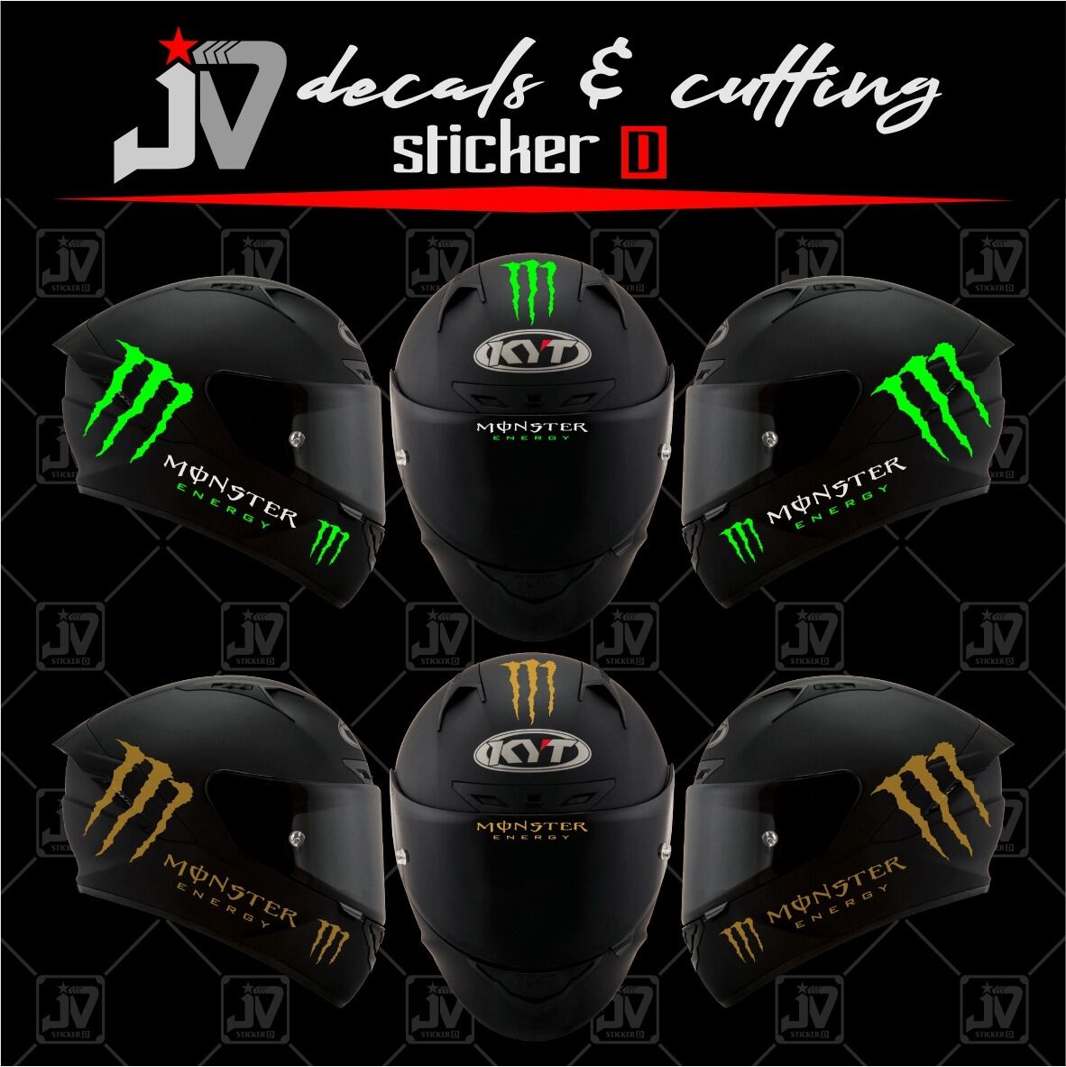 sticker helm helmet mster energi cutting sticker | Lazada Indonesia