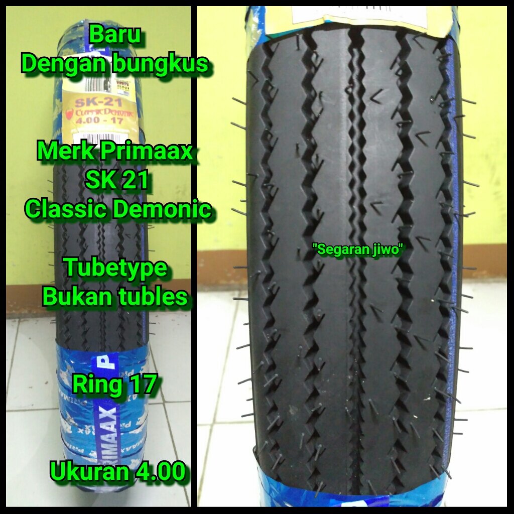 Ban motor classic ring 17 Ukuran 4.00 Primaax SK 21 Classic Demonic ...