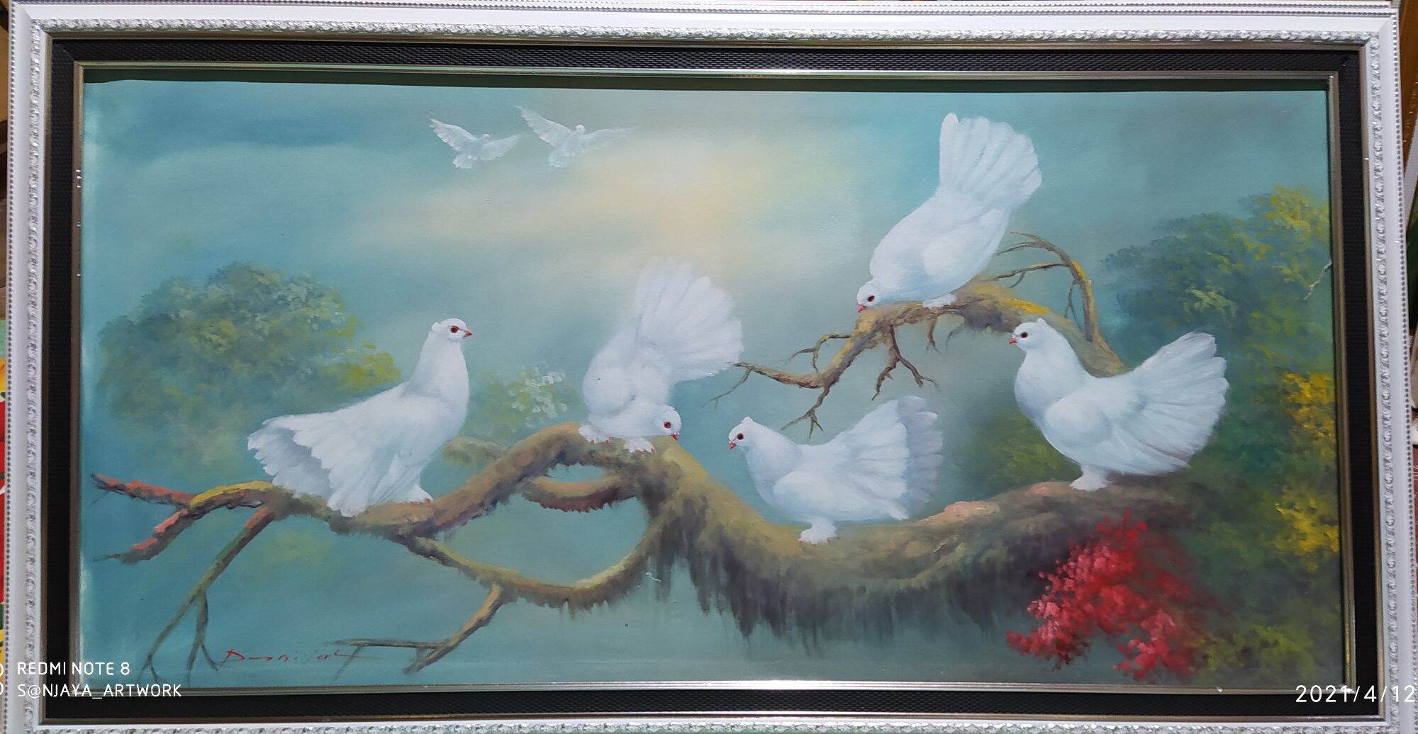 lukisan burung merpati lukisan tangan Hanya lukisan nya saja | Lazada ...