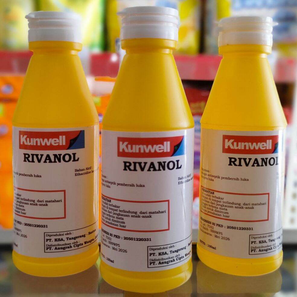 KUNWELL RIVANOL 100 ML CAIRAN PEMBERSIH LUKA AKIBAT INFEKSI BAKTERI ...