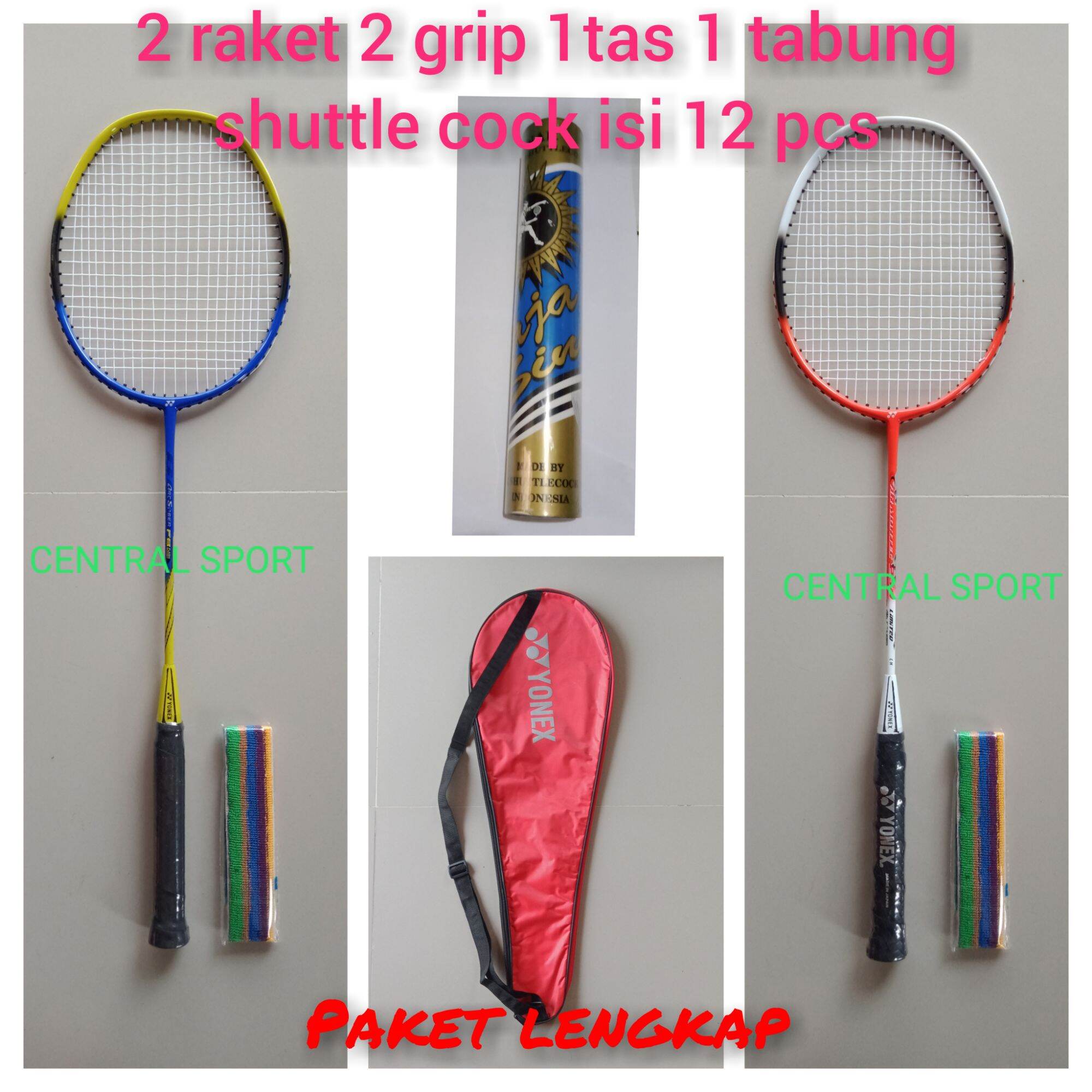 RAKET BADMINTON PAKET KOMPLIT MURAH ADA ISI 2 TANPA SAMBUNGAN | Lazada ...
