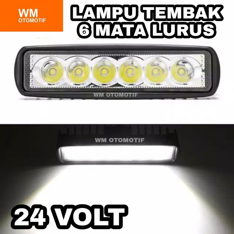 Lampu Tembak Sorot 24 Volt CWL 6 Mata Lurus LED Bar Cree Truk Bus Tronton Fuso Canter Light Bar ...