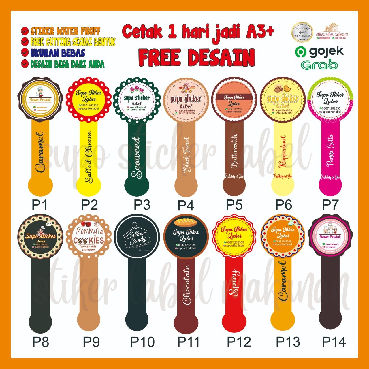 cetak stiker label makanan seal makanan a3+ | Lazada Indonesia