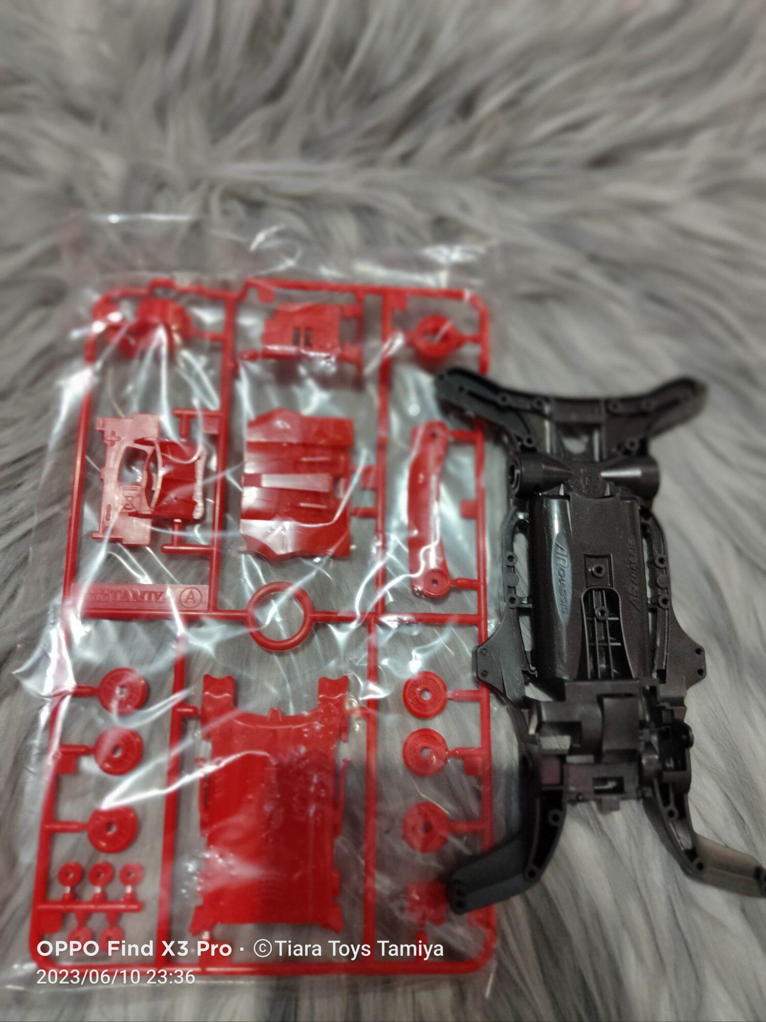 Tamiya Ar Chassis Set / Casis Ar Set ABS Resin Grey Abu + Gearbox Red ...