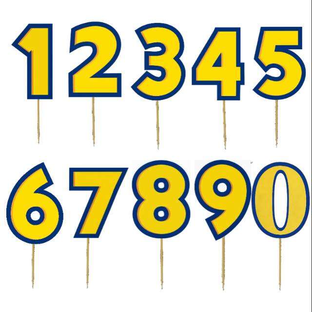 Topper cake angka kertas / topper angka kuning | Lazada Indonesia