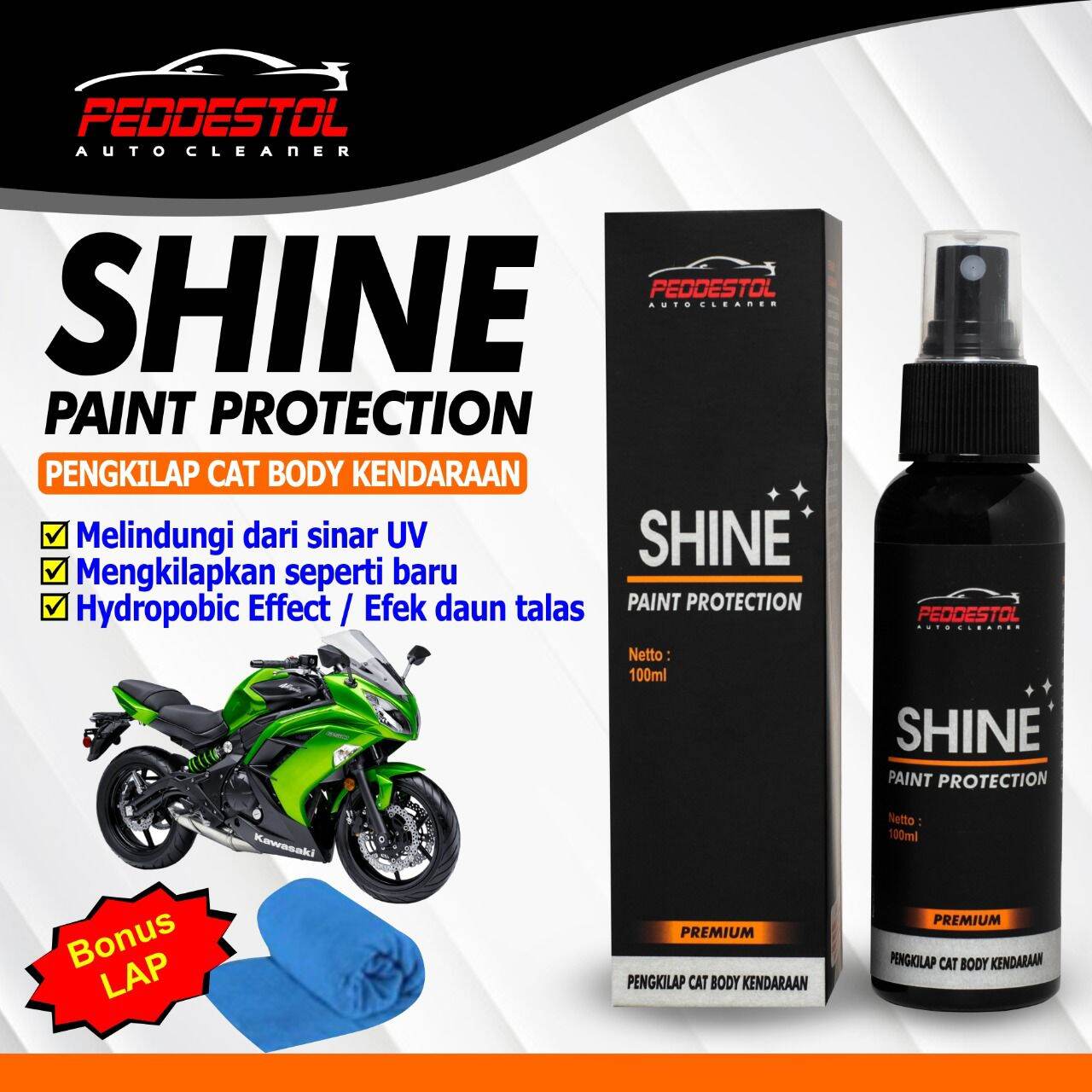 Wax Pengkilap Spray Ceramic Semi Coating Body Motor Mobil Pelindung ...