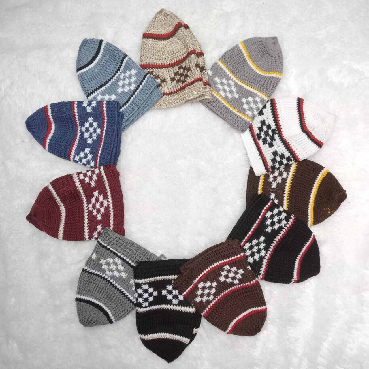 RUMAHFASHIONSTORE PECI RAJUT ANAK MOTIF UMUR 3BLN-5TAHUN MURAH | Lazada ...