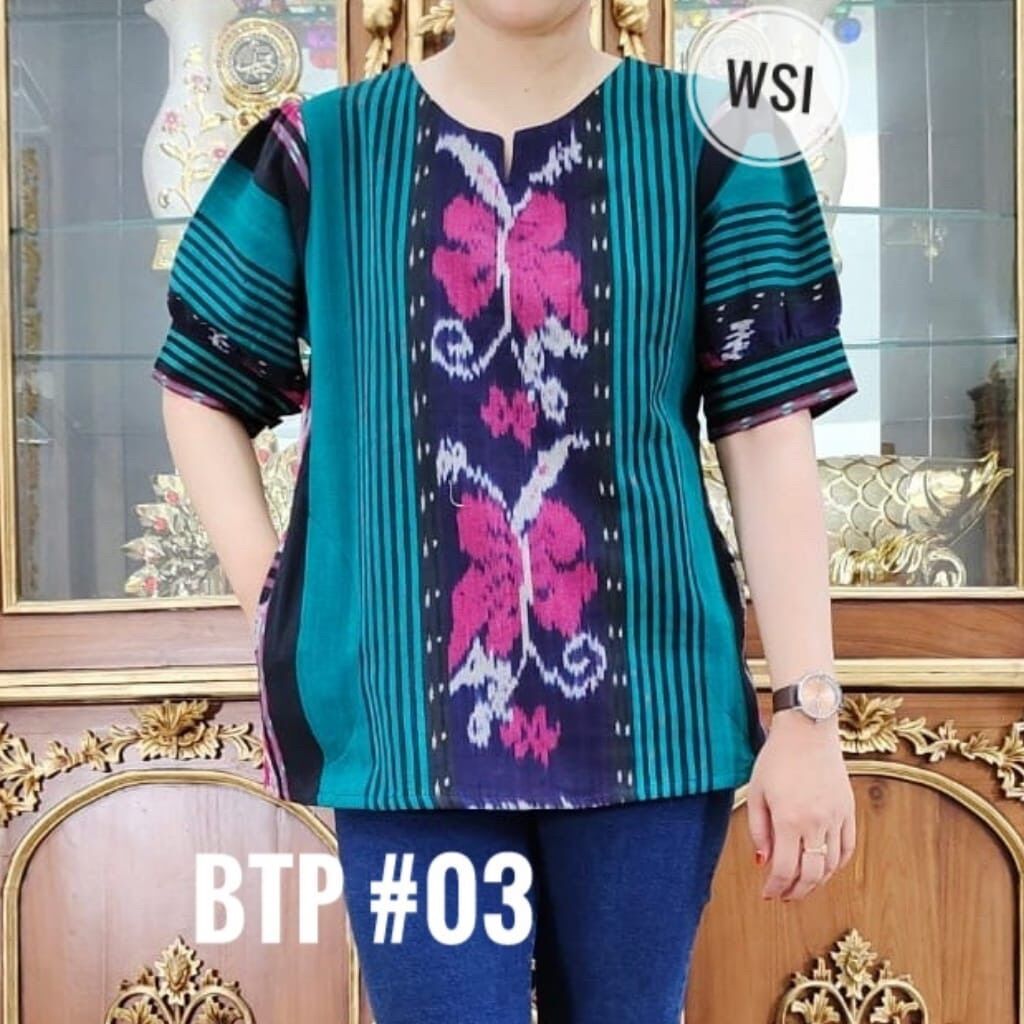 BLUS TANIKA TENUN / BLUS TENUN / BLUS MODERN / BAJU TENUN / BAJU KANTOR ...