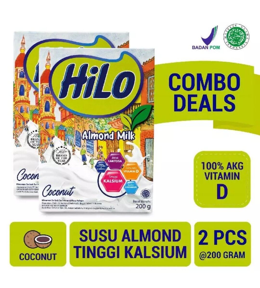 Susu Hilo Almond & Milk Coconut 200g isi 2 | Lazada Indonesia