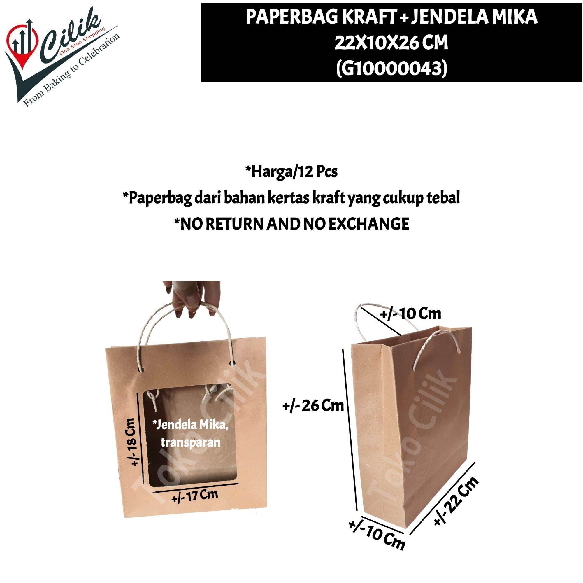 paperbag kraft mika 22x10x26 cm tas kertas kemasan box hamper kado snack | Lazada Indonesia