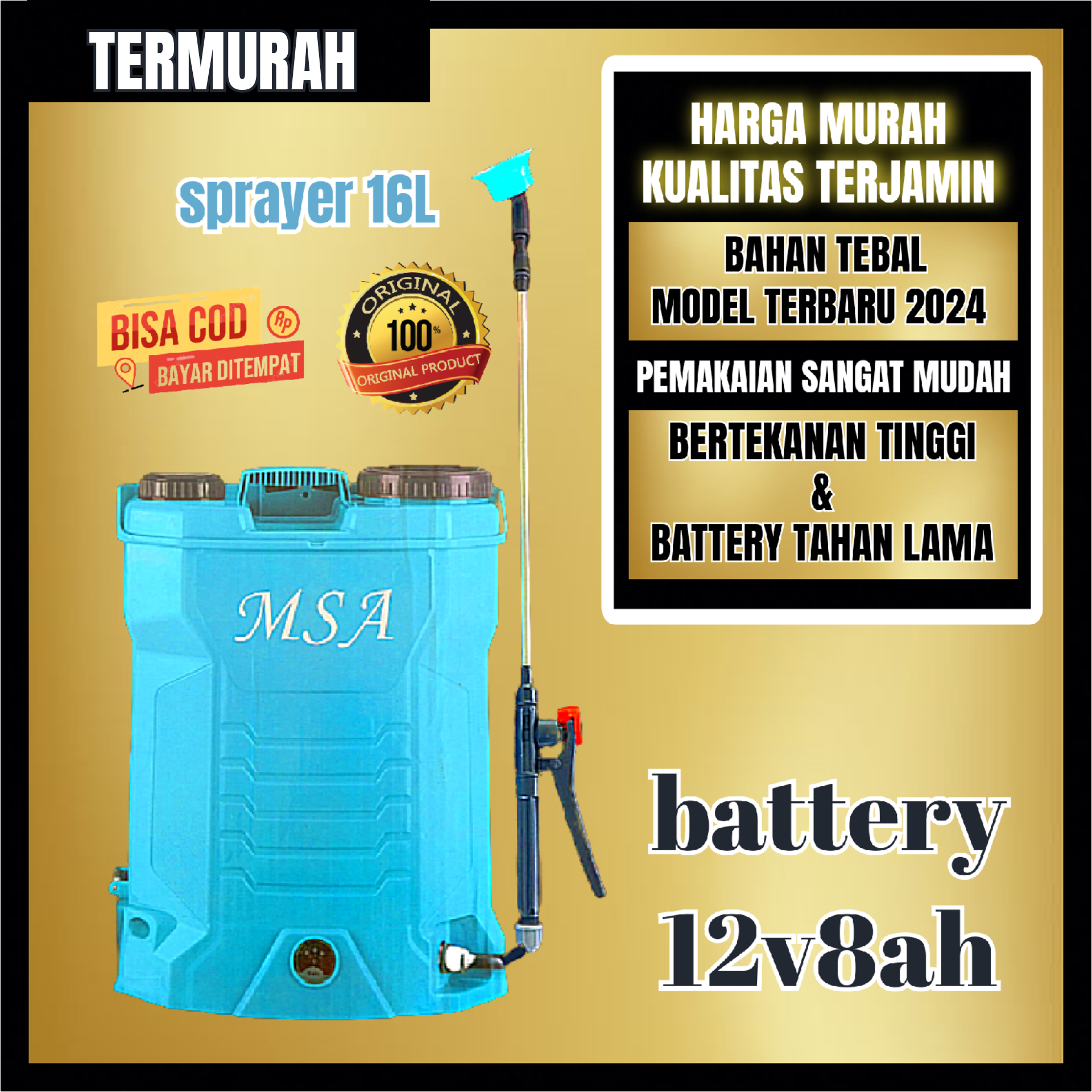 SPRAYER ELEKTRIK MSA-16 LITER Alat Semprot Tanaman Pertanian | Lazada ...